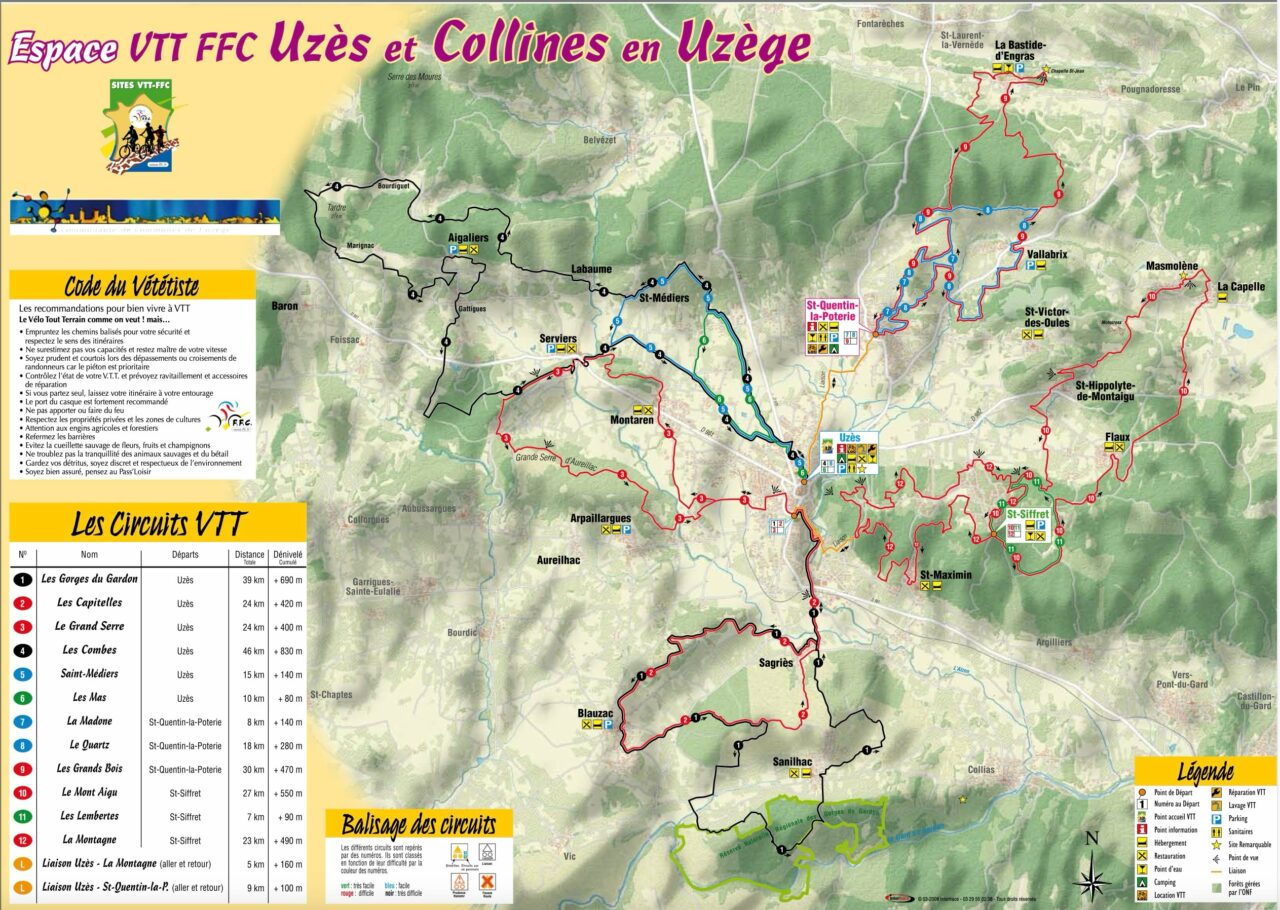 Espace VTT FFC UZES | Découvrir l'Uzège en Vélo et VTT